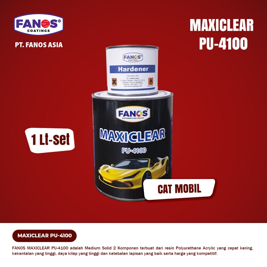 Jual CAT MOBIL FANOS MAXICLEAR PU-4100 (1 Lt-Set) | Shopee Indonesia