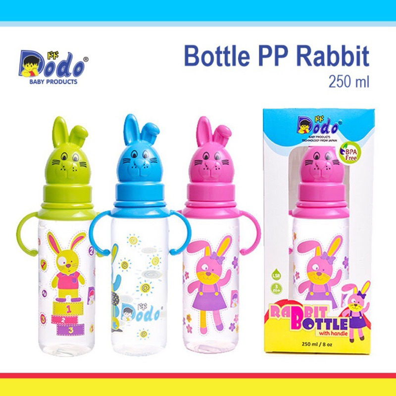 Jual Botol Dodo PP Rabbit With Handle 250 ml | Botol Susu 250ml ...