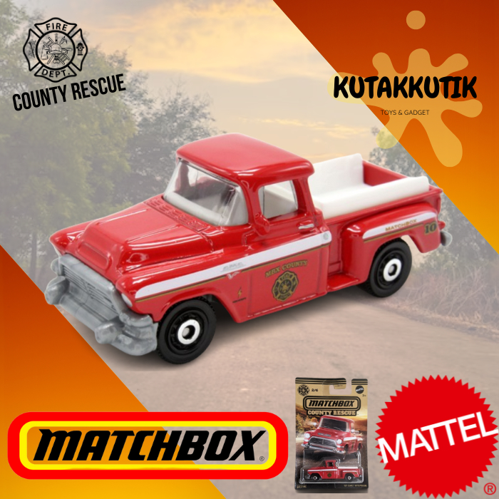 Jual Matchbox County Rescue Pickup Fire Truck Pemadam 57 GMC Stepside ...
