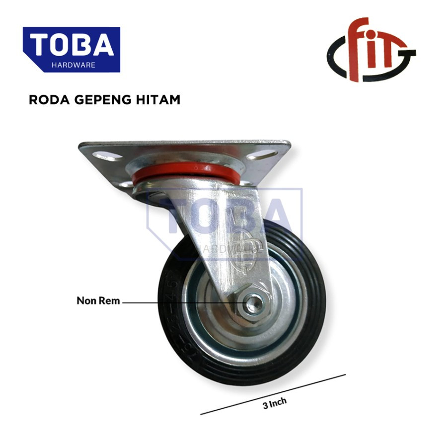 Jual TOBA - Roda Etalase / Roda Troli Hitam (Ukuran 3") | Shopee Indonesia