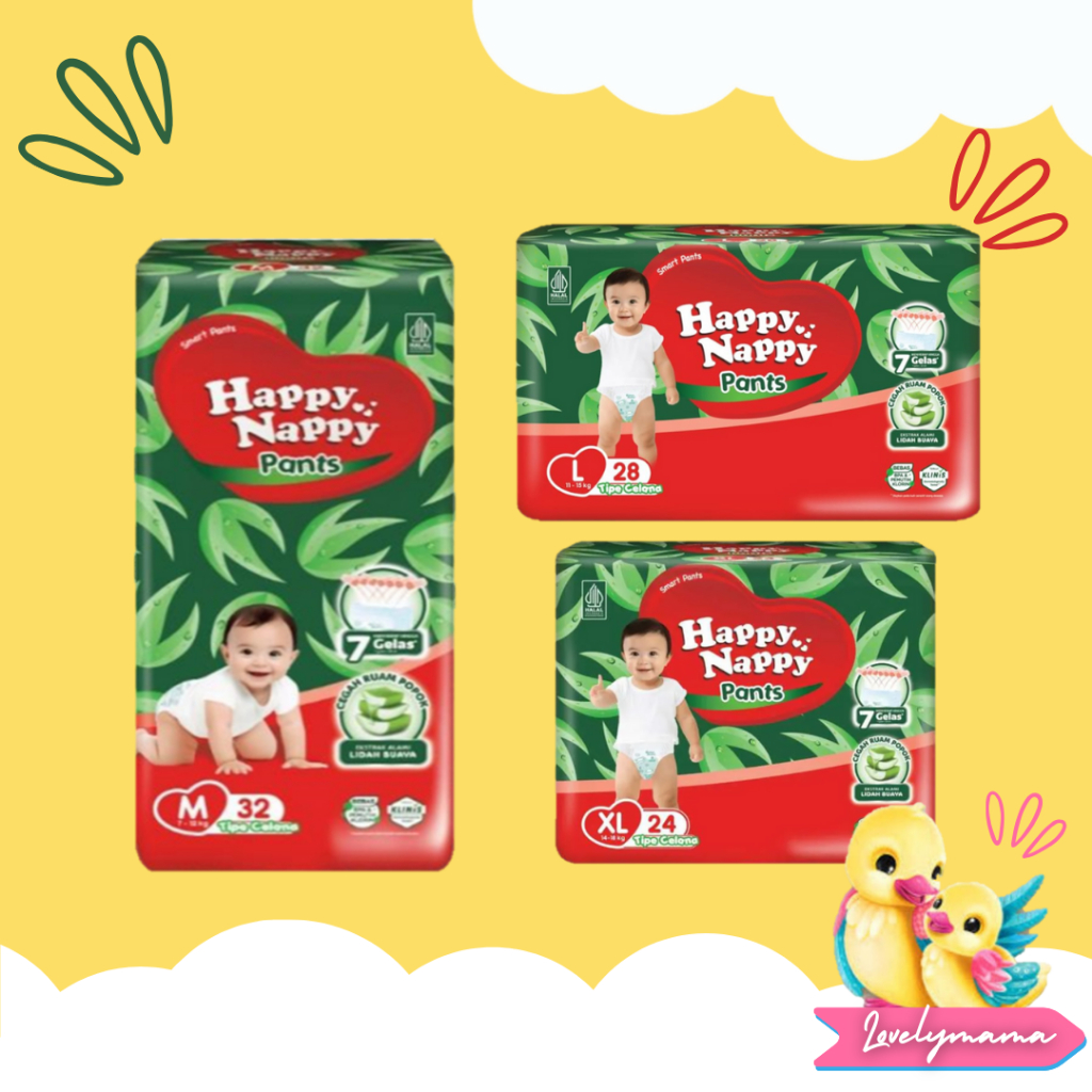 Jual Happy Nappy Pants S40 M32 L28 XL24 popok celana S 40 M 32 L 28 XL ...