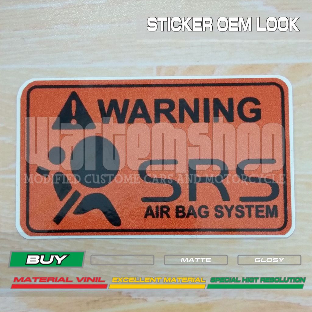 Jual Stiker SRS Airbag Orange ( Warning Sign ) | Shopee Indonesia