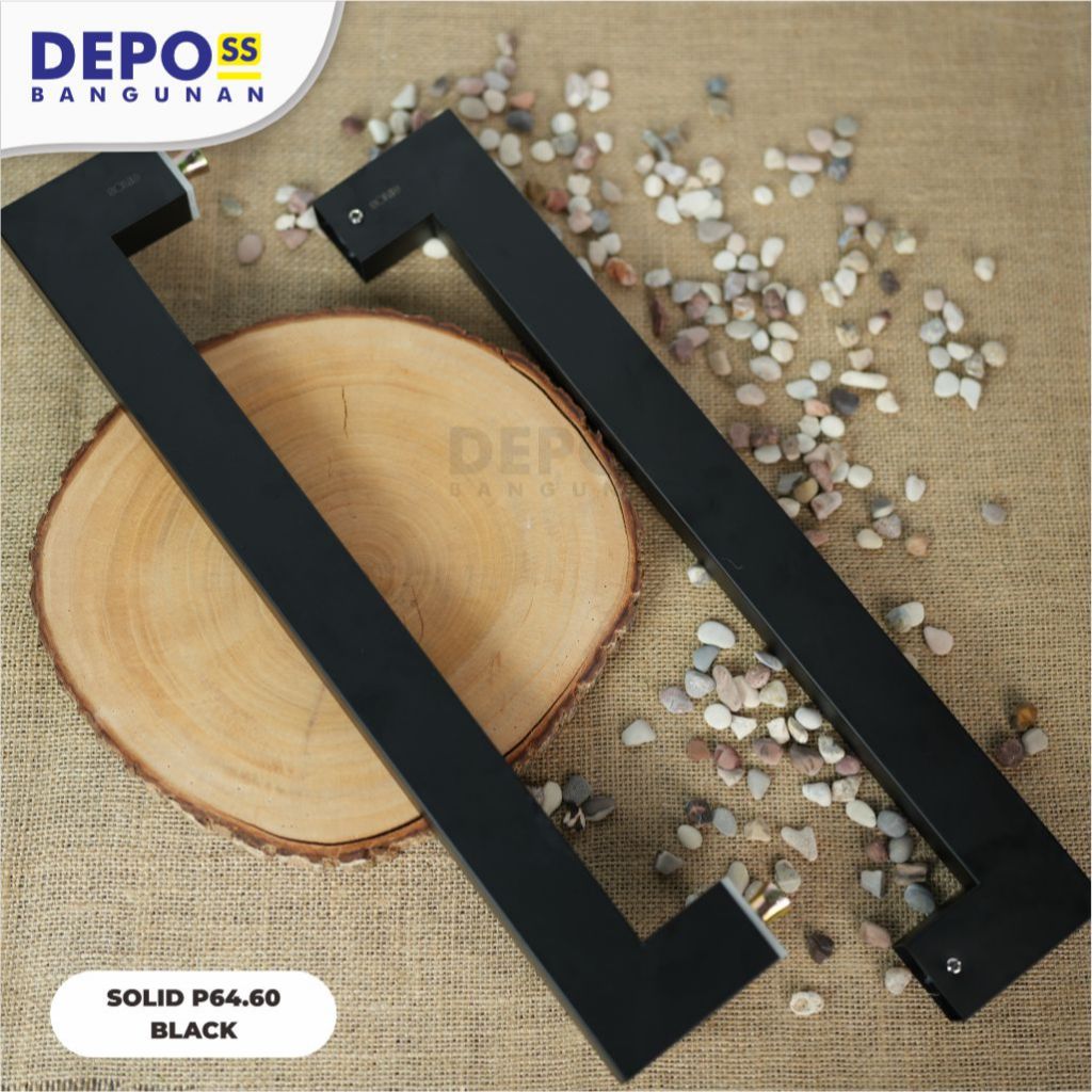 Jual Handle Pintu Rumah Pull Solid Tipe P64.60 Black | Shopee Indonesia