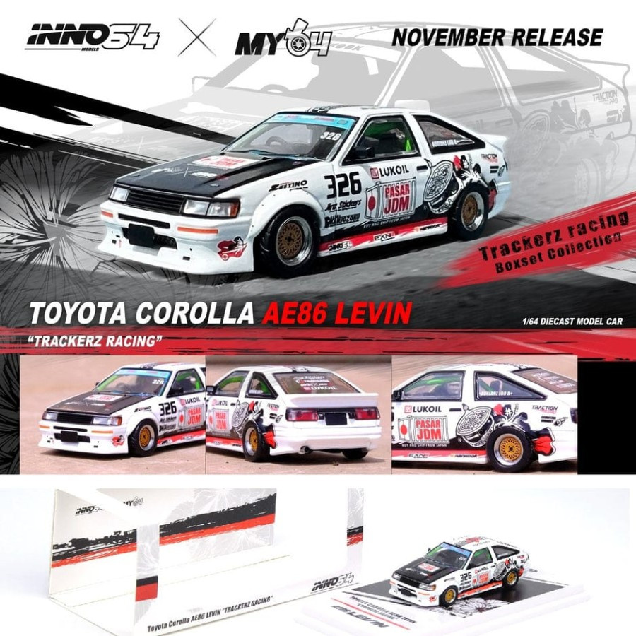 Jual INNO TOYOTA COROLLA AE86 Levin "TRACKERS RACING”Mal IN64-AE86 ...