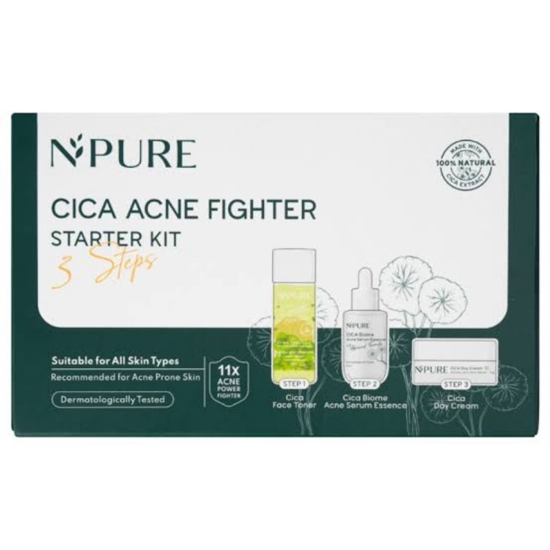Jual NPure Cica Acne Fighter Starter Kit 3 steps Original 100% | Shopee ...