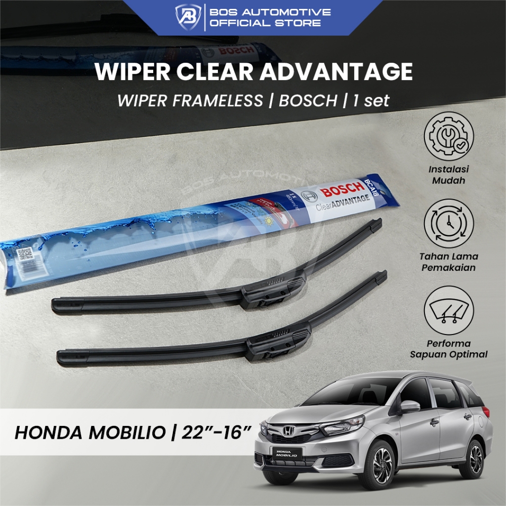 Jual Wiper Blade Bosch Clear Frameless / Karet / Kipas Kaca Depan Mobil HONDA MOBILIO / Frame ...
