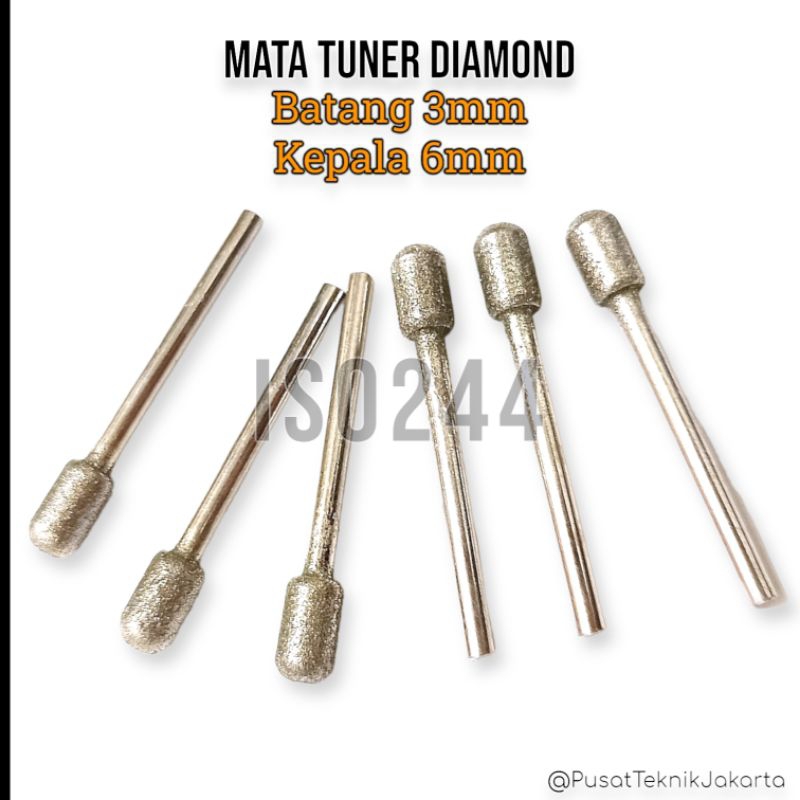 Jual mata tuner diamond type 3 batang 3 kepala 6 mounted stone mata ...