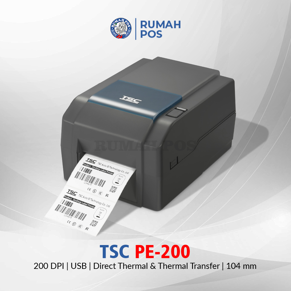 Jual Printer Barcode TSC PE200 Cetak Label 203 DPI PE 200 USB Original ...