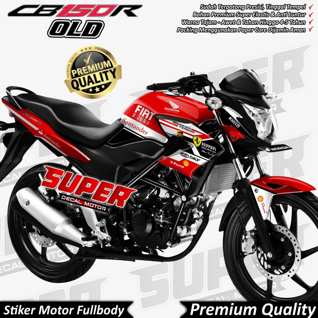 Jual Stiker Decal CB150R Old Full Body Variasi Konsep Ferrari | Shopee ...