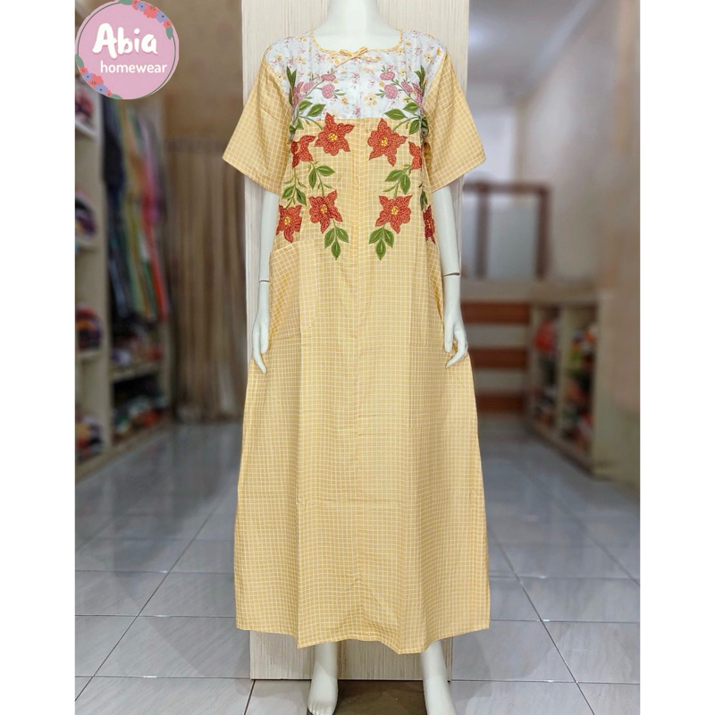 Jual Daster Katun Jepang Bordir Khas Malang - Busui Friendly (Kuning ...