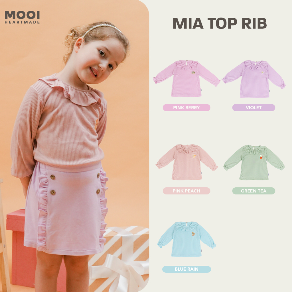 Jual Mooi Atasan Anak Perempuan Mia Top Rib | Shopee Indonesia