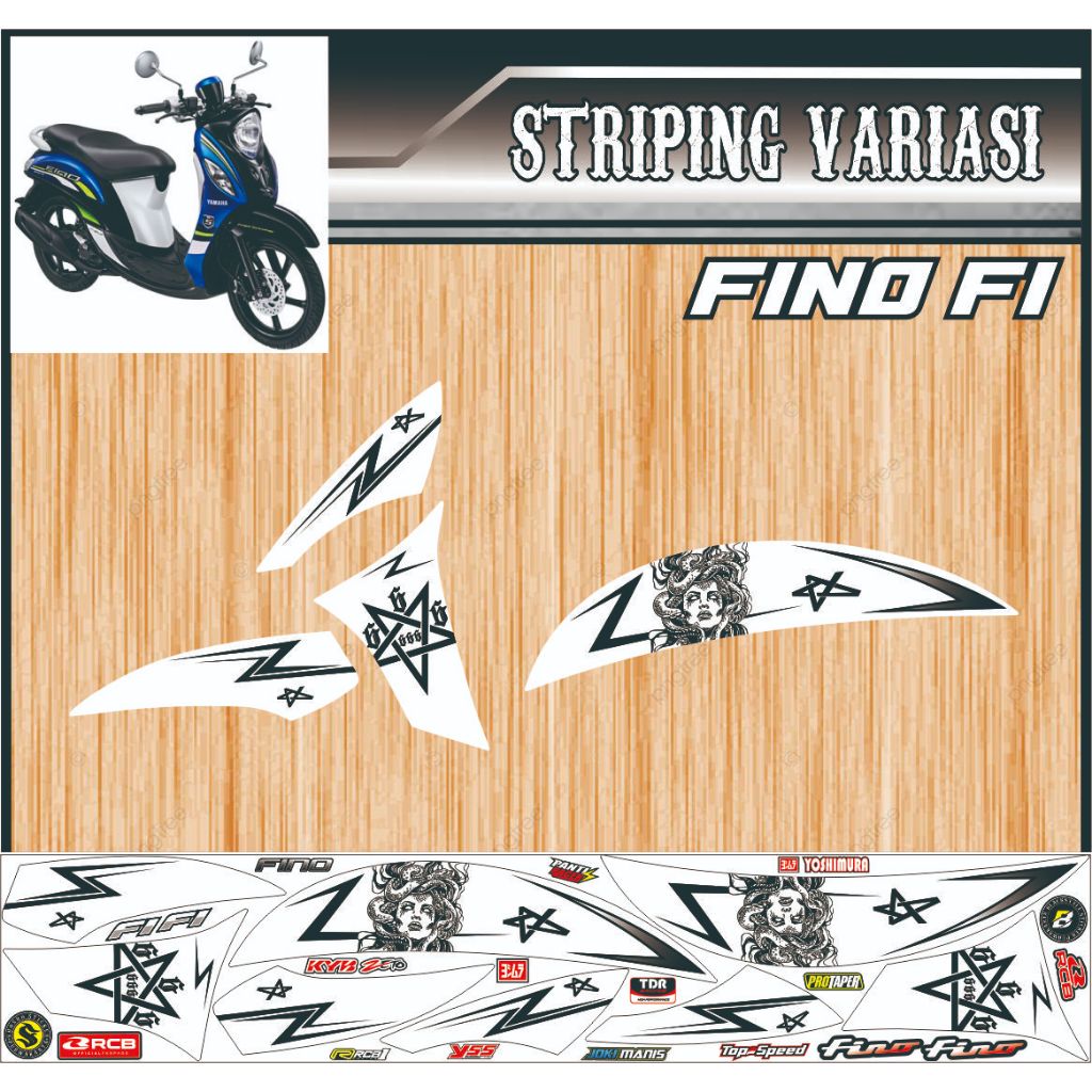 Jual COD STIKER STRIPING VARIASI MOTOR YAMAHA VINO VARIASI TERBARU NEW ...