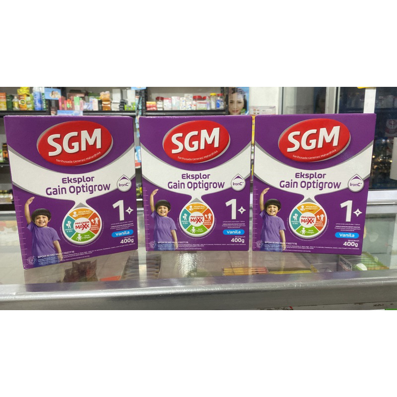 Jual 3 DUS SGM GAIN OPTIGROW 1+ 400 GR VANILLA | FORMULASI NUTRIGIZI ...