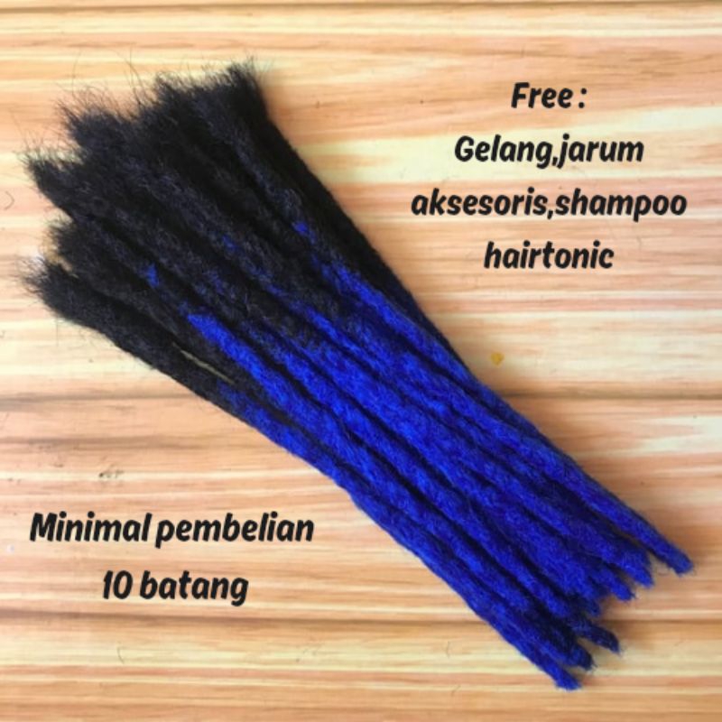 Jual Rambut Gimbal Hitam mix Biru 15,20,25,30,40cm FREE Aksesoris ...