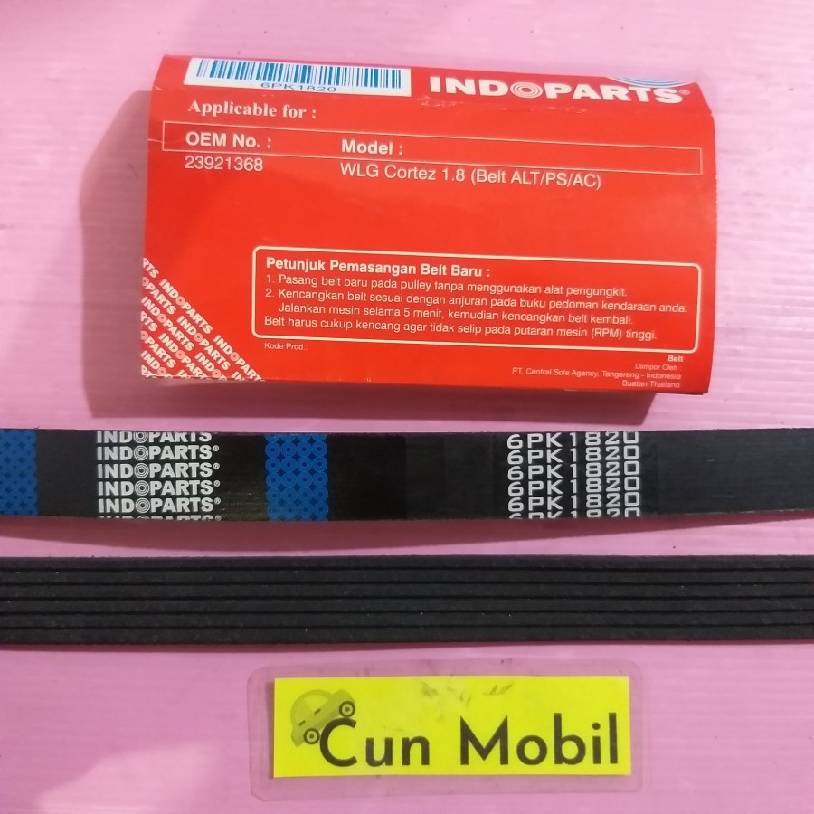 Jual Ribt belt van belt Indoparts 6PK 1820 Wuling Cortez 1.8 ALT/AC/PS | Shopee Indonesia