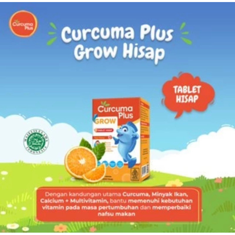 Jual Curcuma plus grow orange 20 tablet ( tablet hisap pertumbuhan ...