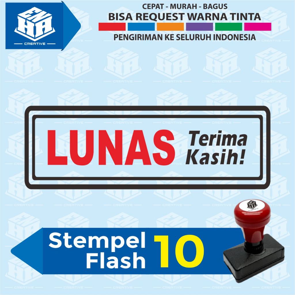 Jual Stempel Lunas / Cap Lunas / stempel lunas persegi / stempel lunas kotak / stempel otomatis ...