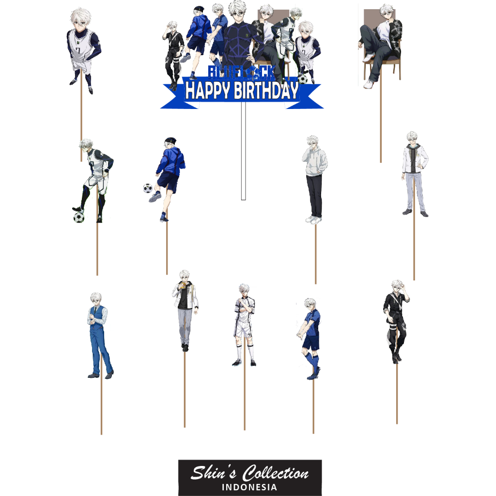 Jual Cake topper Nagi solo Blue Lock isi 12 pcs | Shopee Indonesia