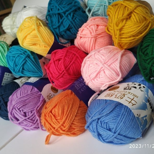 Jual 5 Ply Benang Rajut Katun Susu Milk Cotton yarn Crotchet yarn ...