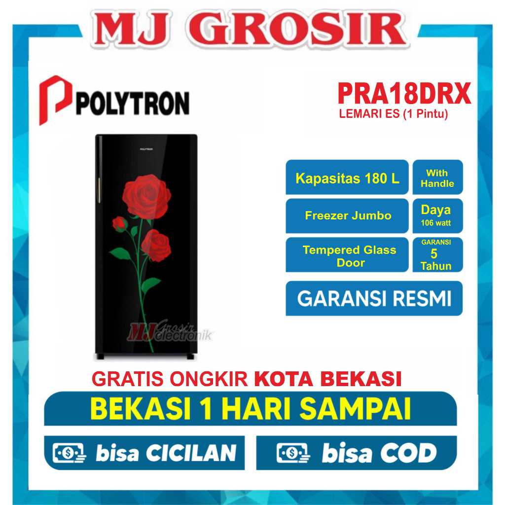 Jual KULKAS POLYTRON PRA 18 MOW / 18 DRX LEMARI ES 1 PINTU PRA18MOW ...