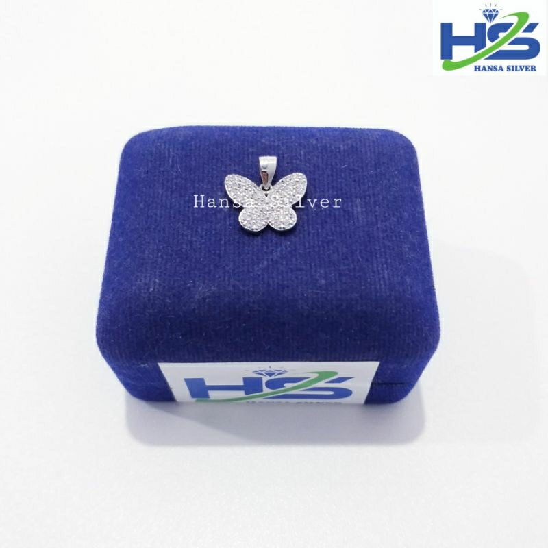 Jual Liontin Perak Asli Silver 925 Lapis Emas Putih Model Kupu Kupu ...