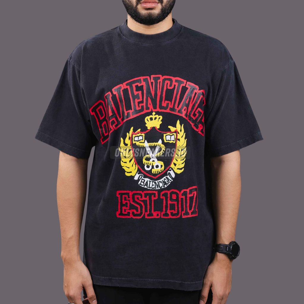 Jual BALEN COLLEGE LOGO GRAPHIC WASHED BLACK TEE (100% AUTHENTIC ...