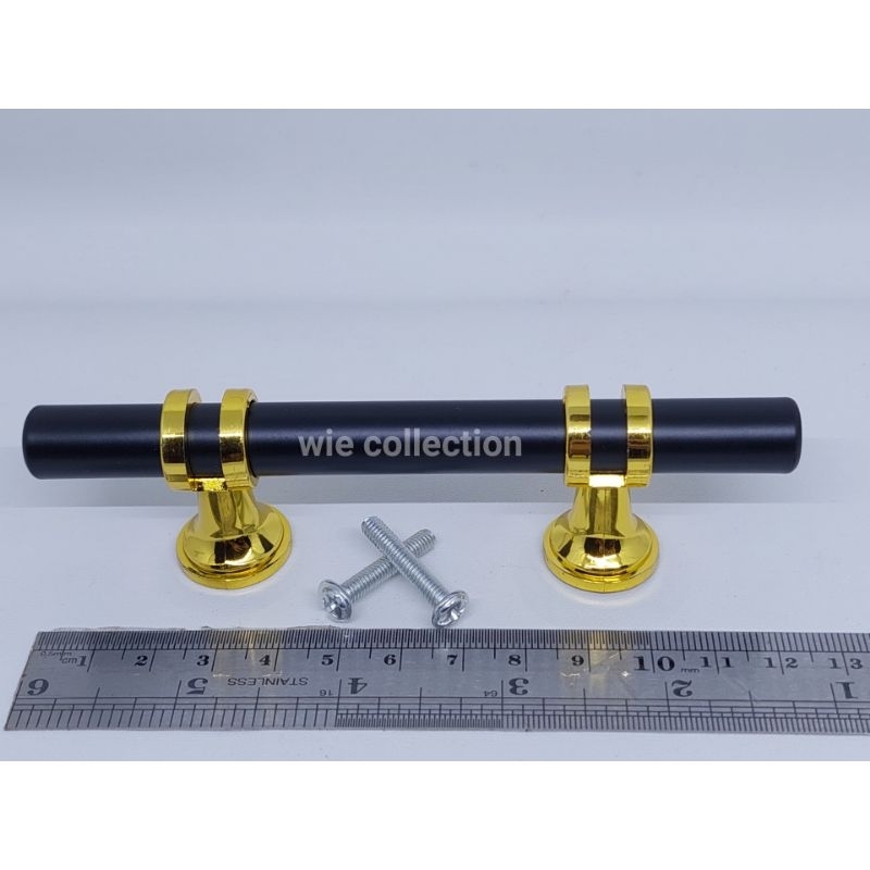 Jual HANDLE LACI PIPA BLACK GOLD 124MM-64MM / TARIKAN PIPA LEMARI BLACK ...
