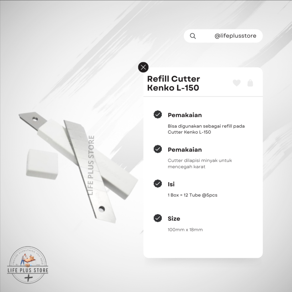 Jual ISI CUTTER KENKO L 150 ISI PISAU CUTER L150 REFILL KATER BESAR Box ...