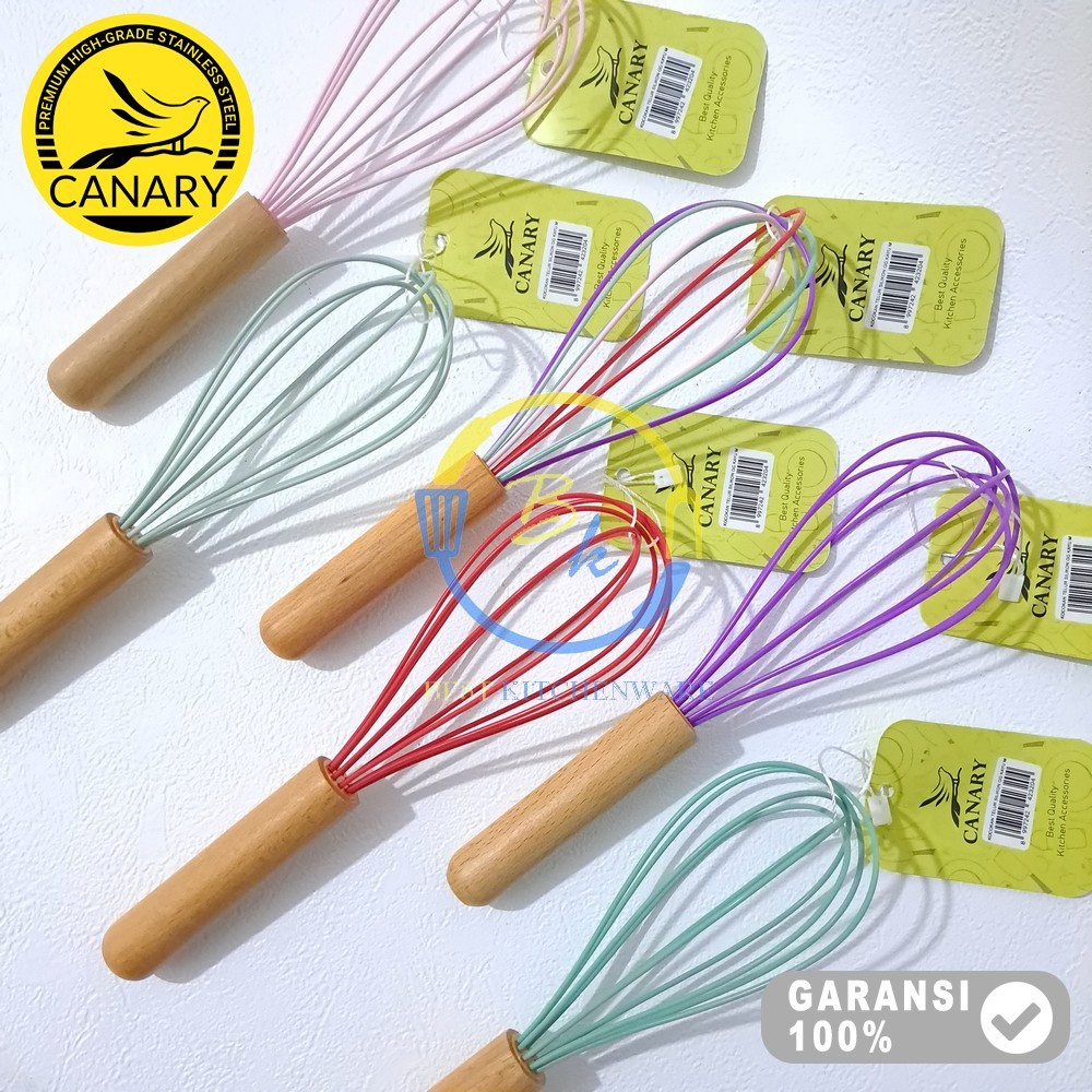 Jual CANARY Kocokan Telor Silikon Gagang Kayu 29,5cm Kocokan Adonan Kue ...