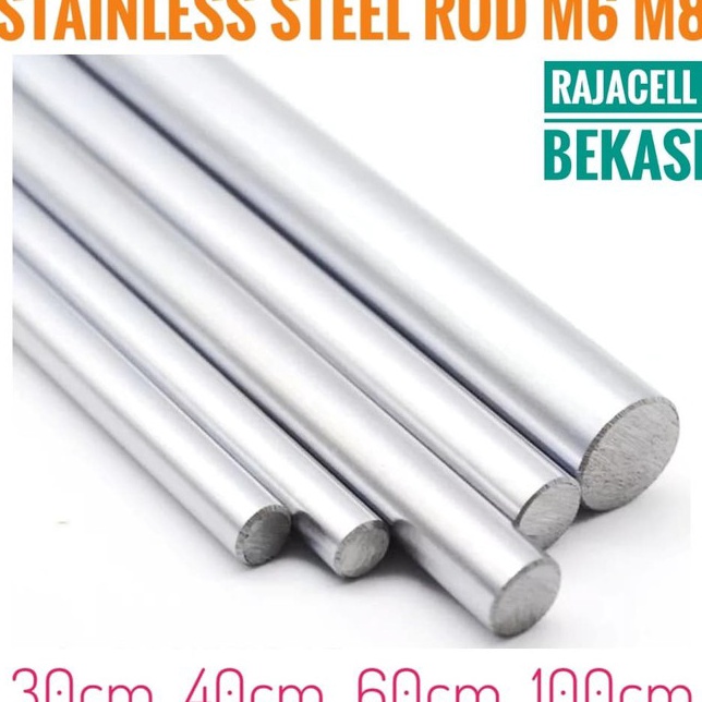Jual TERMURAH Besi Smooth Rod As Shaft CNC Stainless Steel Roundbar M6 ...