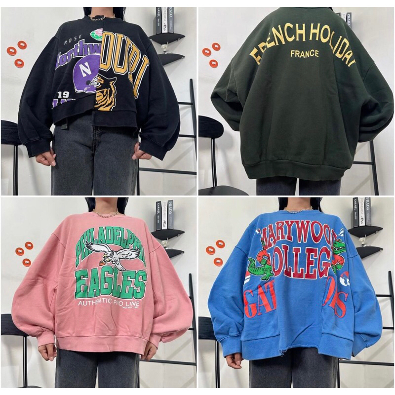 Jual (COD) SWEATER CREWNECK OVERSIZE REWORK / SWEATER OVERSIZE ...