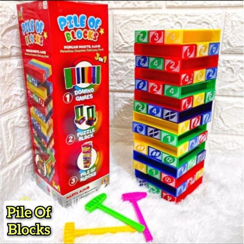 Jual Mainan Pile Of Blocks Tower Stacko - Balok Susun Family Kids Game ...