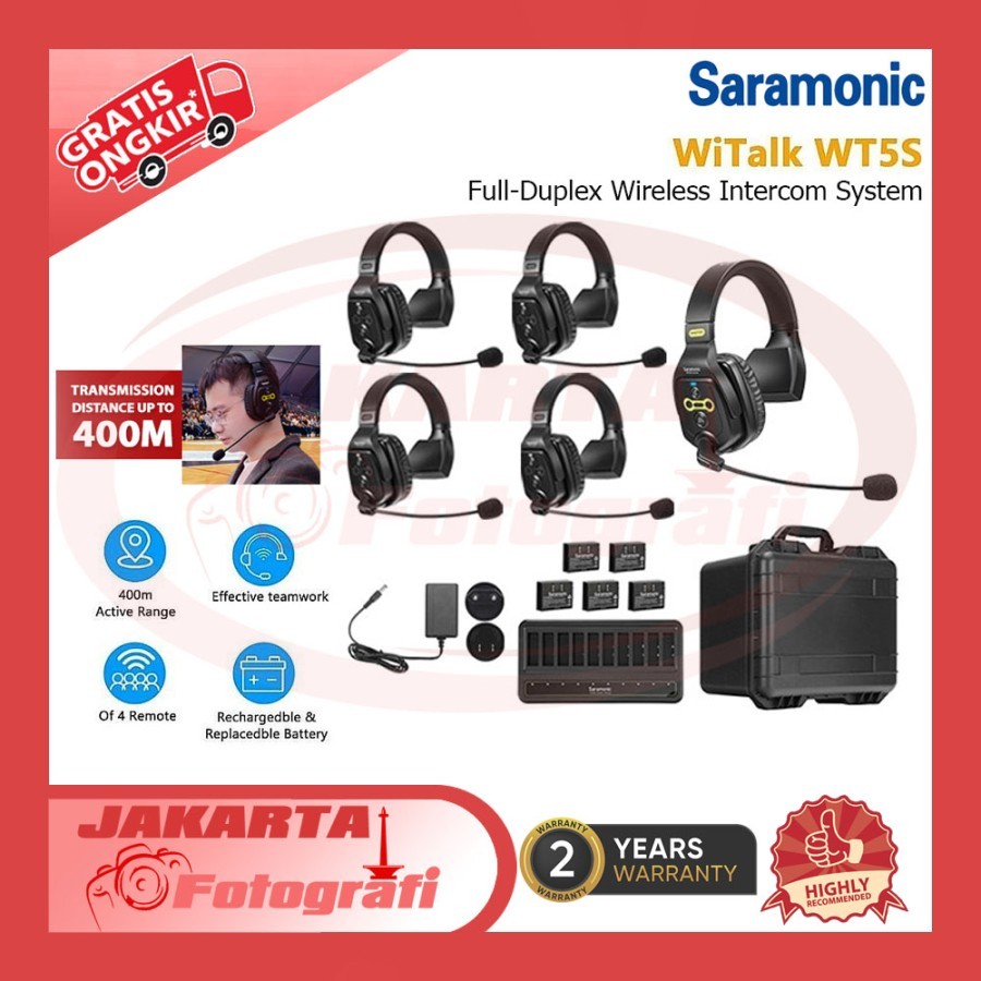 Jual Saramonic WiTalk-WT5S 5-Person Full-Duplex Wireless Intercom System | Shopee Indonesia