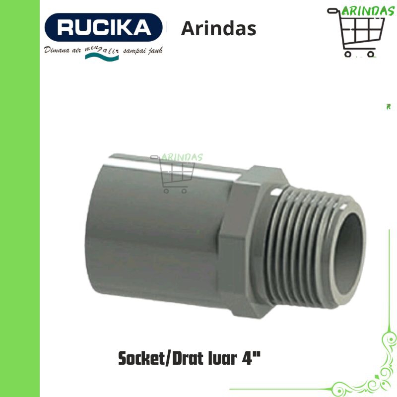 Jual SDL AW 4" FITTING PVC RUCIKA | SOCKET / SOK DRAT LUAR | VALVE ...