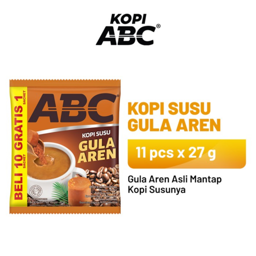 Jual Kopi ABC Gula Aren Renceng 10+1 11 Sachet 27 gr Kopi Instan ...