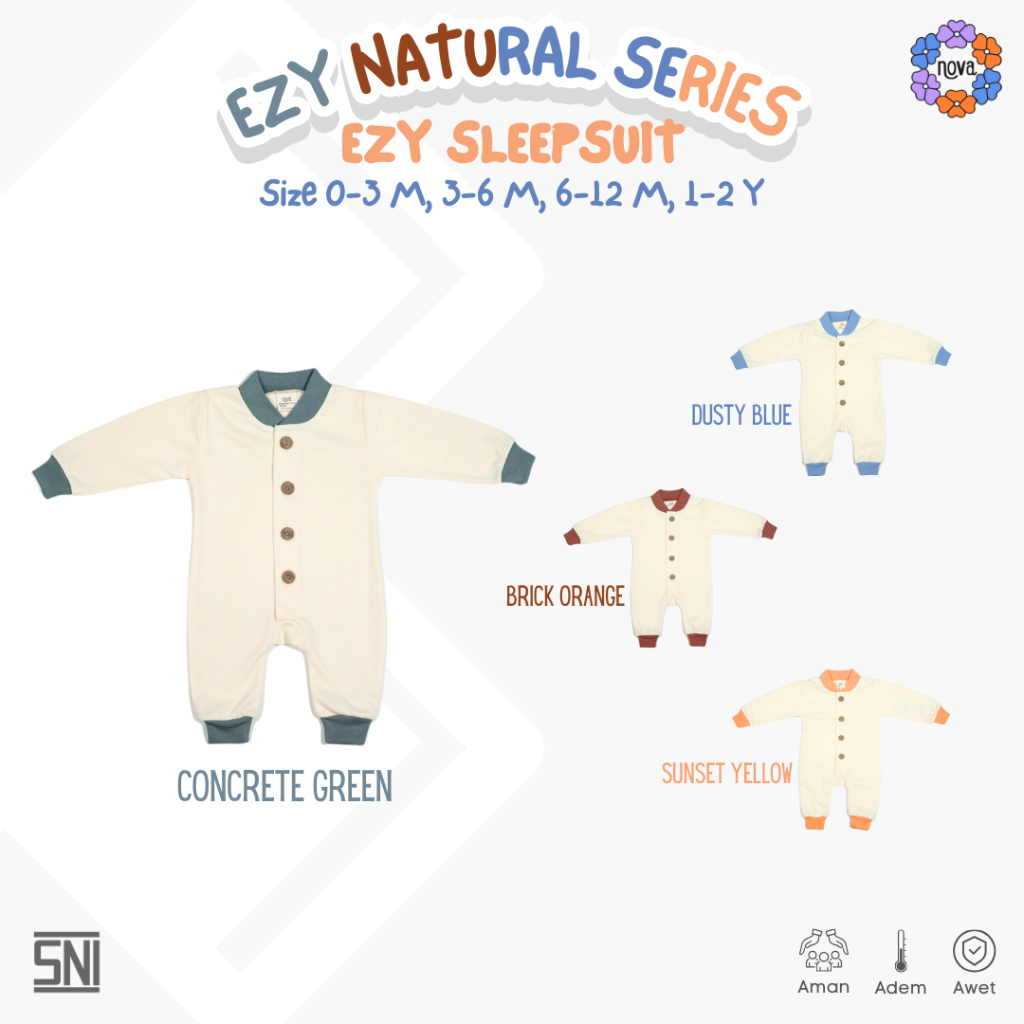 Jual NOVA EZY Natural Series - Ezy Sleepsuit - Sleepsuit Bayi Dan Anak (0-24 bulan) | Shopee ...