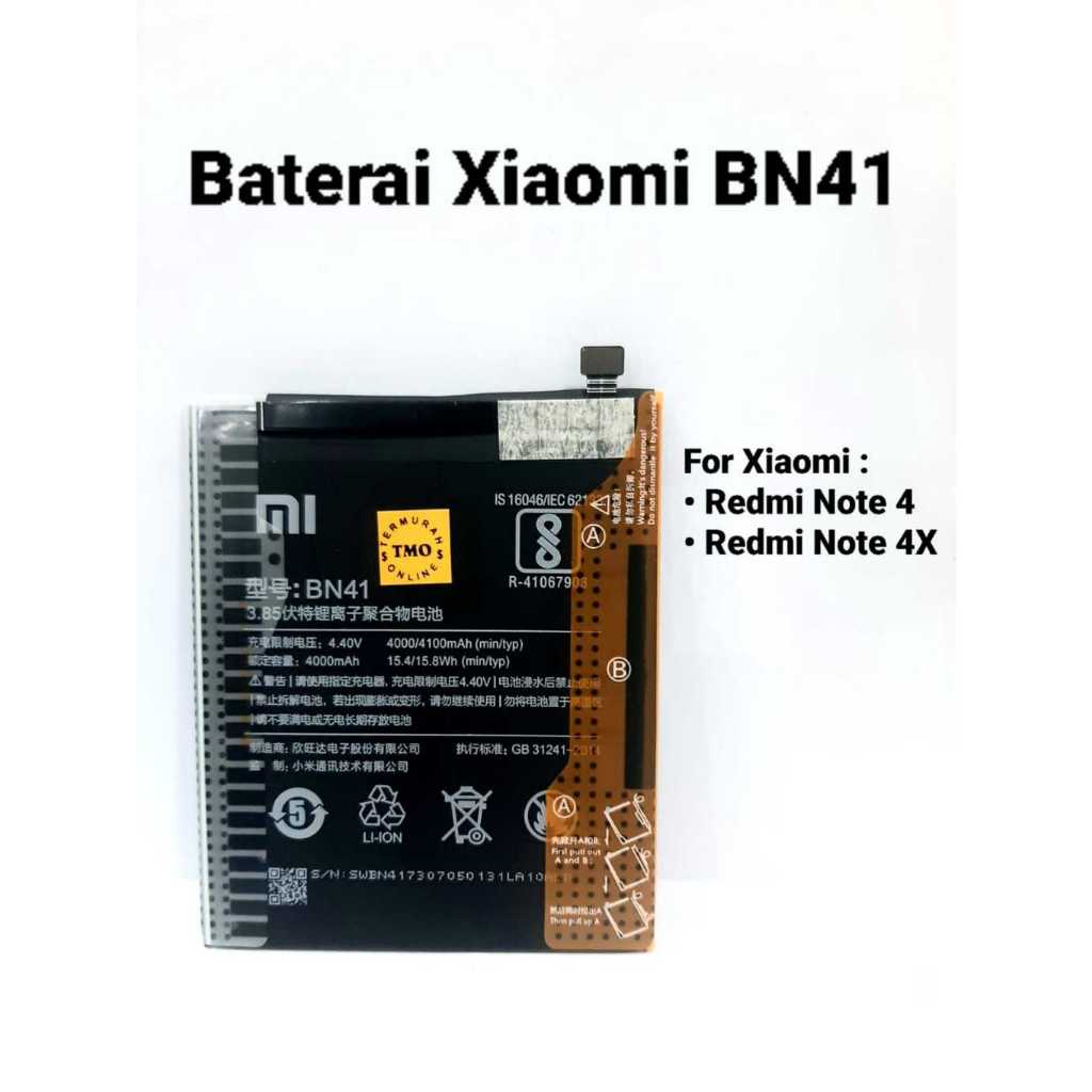 Jual Baterai /Battery Xiaomi BN41/ Baterai Xiaomi Redmi Note 4/ Note 4X ...
