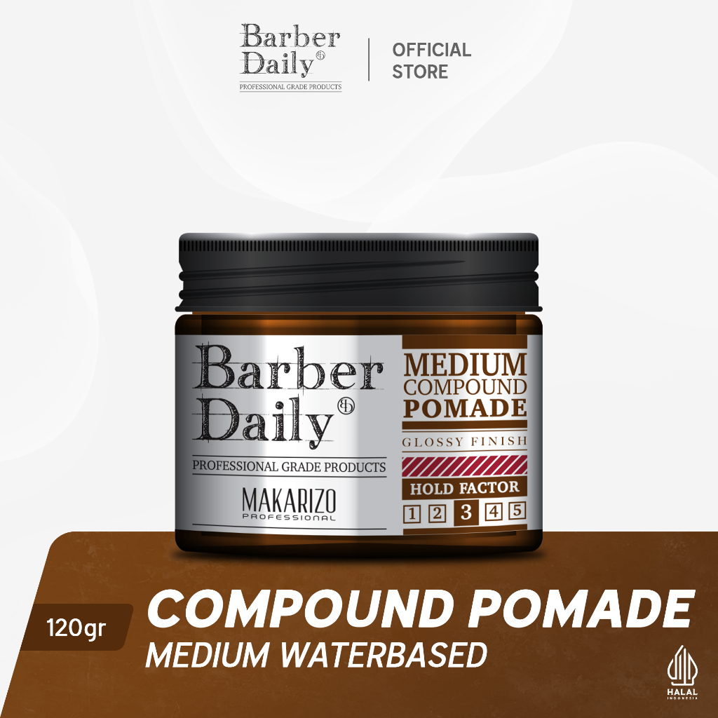 Jual Makarizo Barber Daily Medium Compound Pomade 120 gr | Shopee Indonesia
