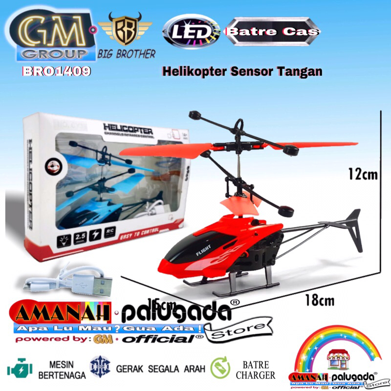Jual GM BO-Airplane BRO-1409 Helikopter Sensor Tangan Mainan Anak Laki ...