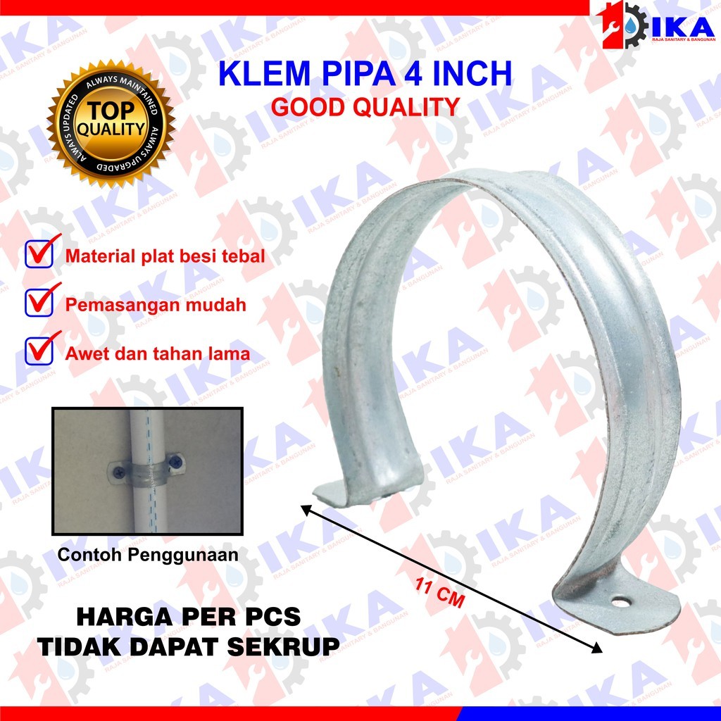 Jual Klem pipa 4" inch / Klem omega/ klem plat/ klem besi/ klem seng ...
