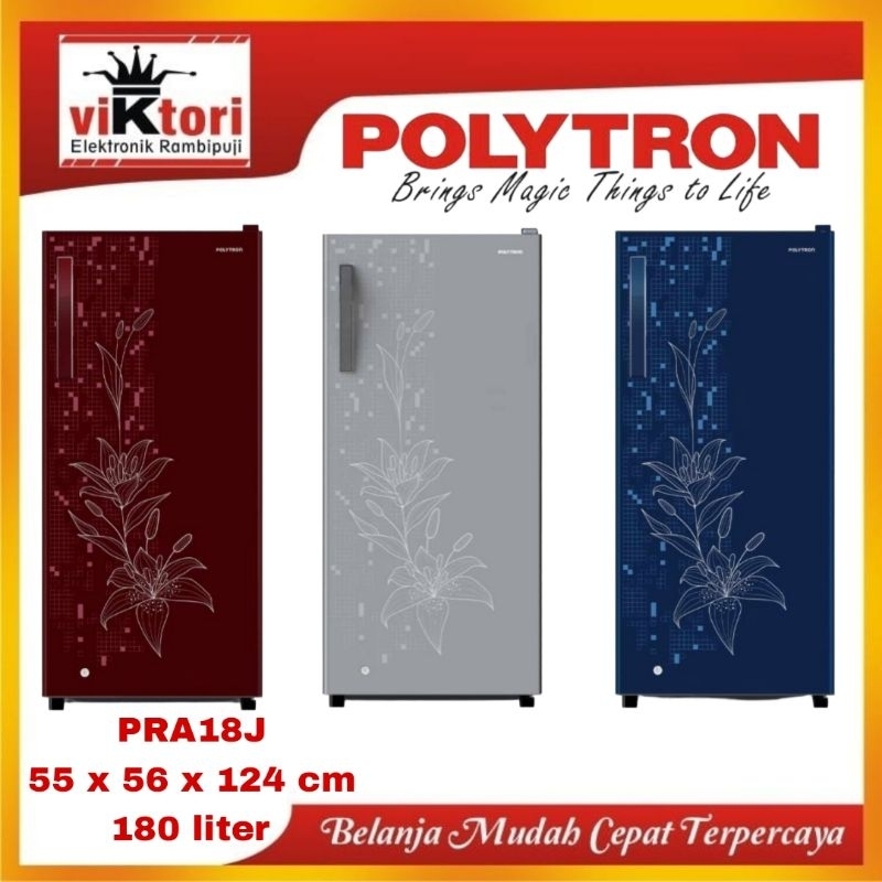 Jual POLYTRON PRA18JR PRA18JB PRA18JS / KULKAS POLYTRON 1 PINTU ...