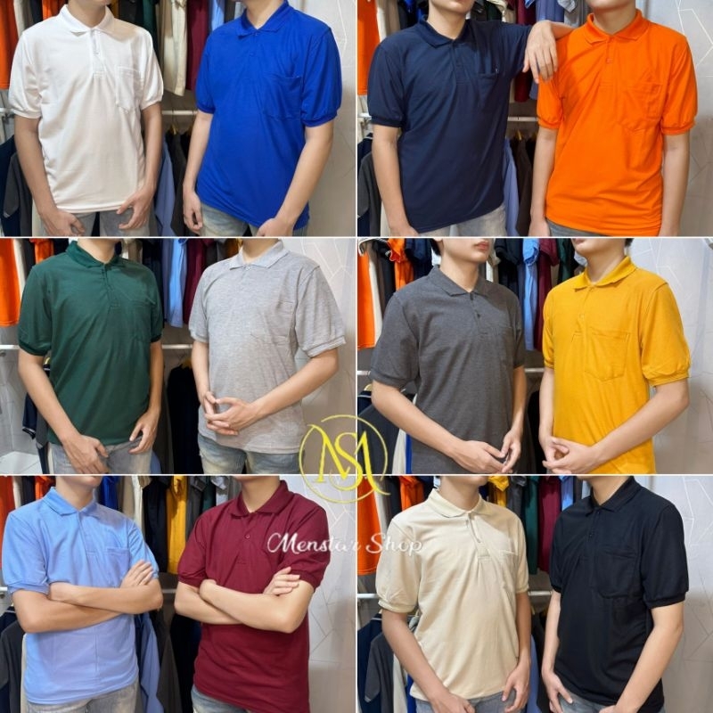 Jual Kaos Polos/Polo Shirt/Kaos Kerah/Polo Shirt Lengan Pendek Saku ...