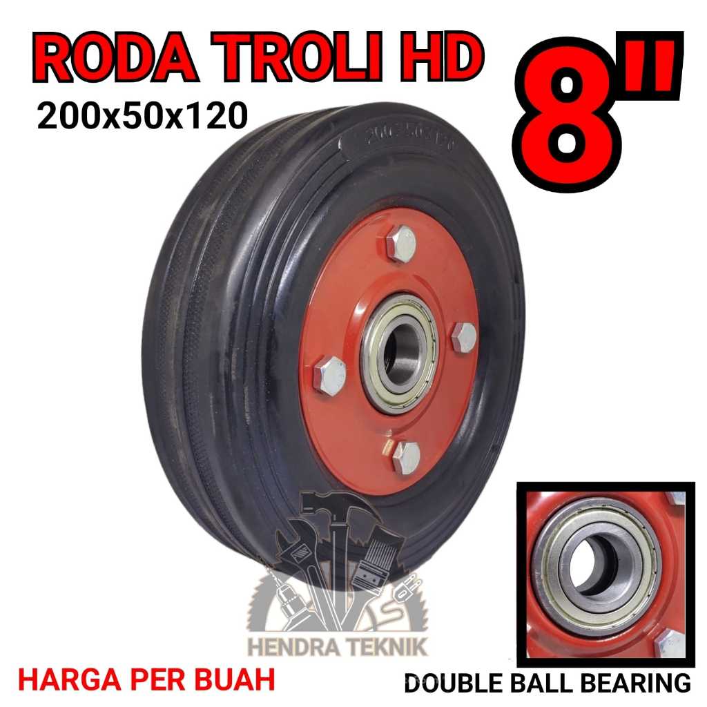 Jual RODA KARET 8" RODA SAJA RODA TROLI 20CM RODA LORI GEROBAK COLA GALON 200MM HD | Shopee ...