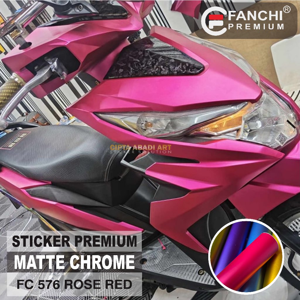 Jual stiker skotlet matte chrome metalik doff satin sticker motor pink ...