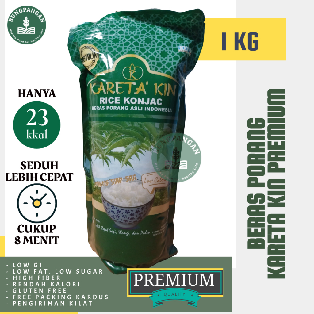 Jual Kareta kin PREMIUM Beras Porang 1 KG Shirataki Konjac Rice ...
