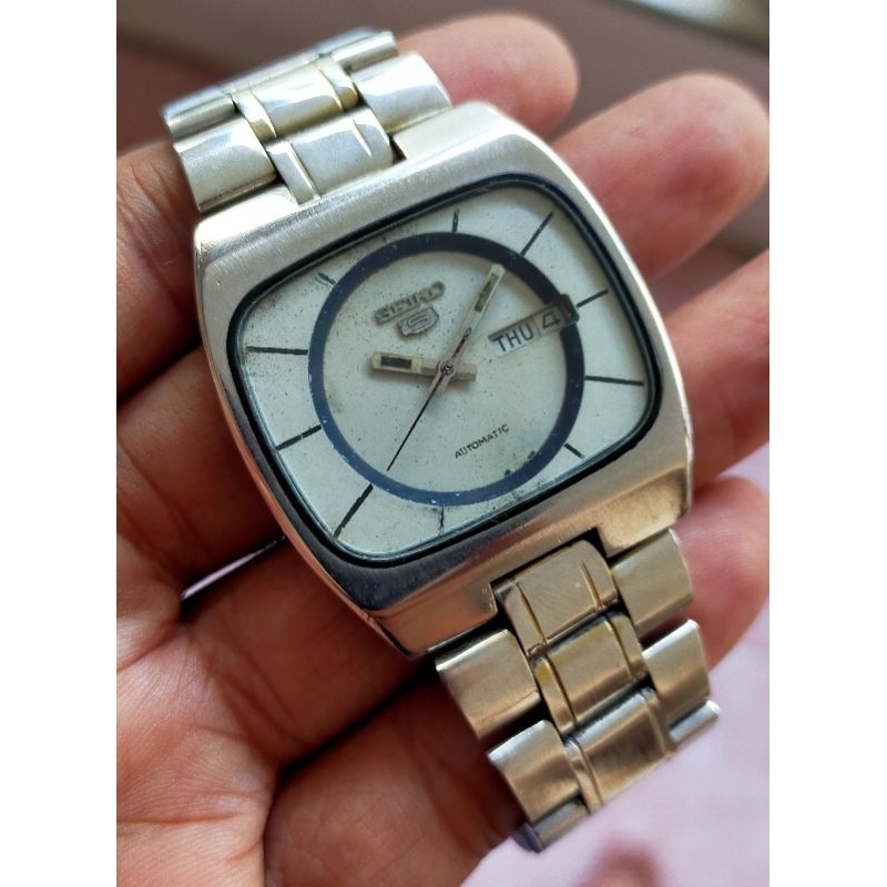 Jual Jam Tangan Seiko 5 TV Shape Automatic Japan Vintage White Dial ...