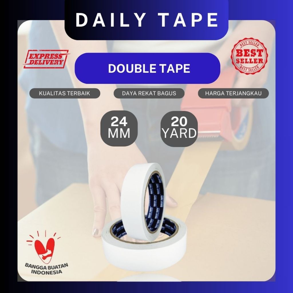 Jual Double Tape 24mm x 20 yard - Double Tape Kertas | Daily Tape ...