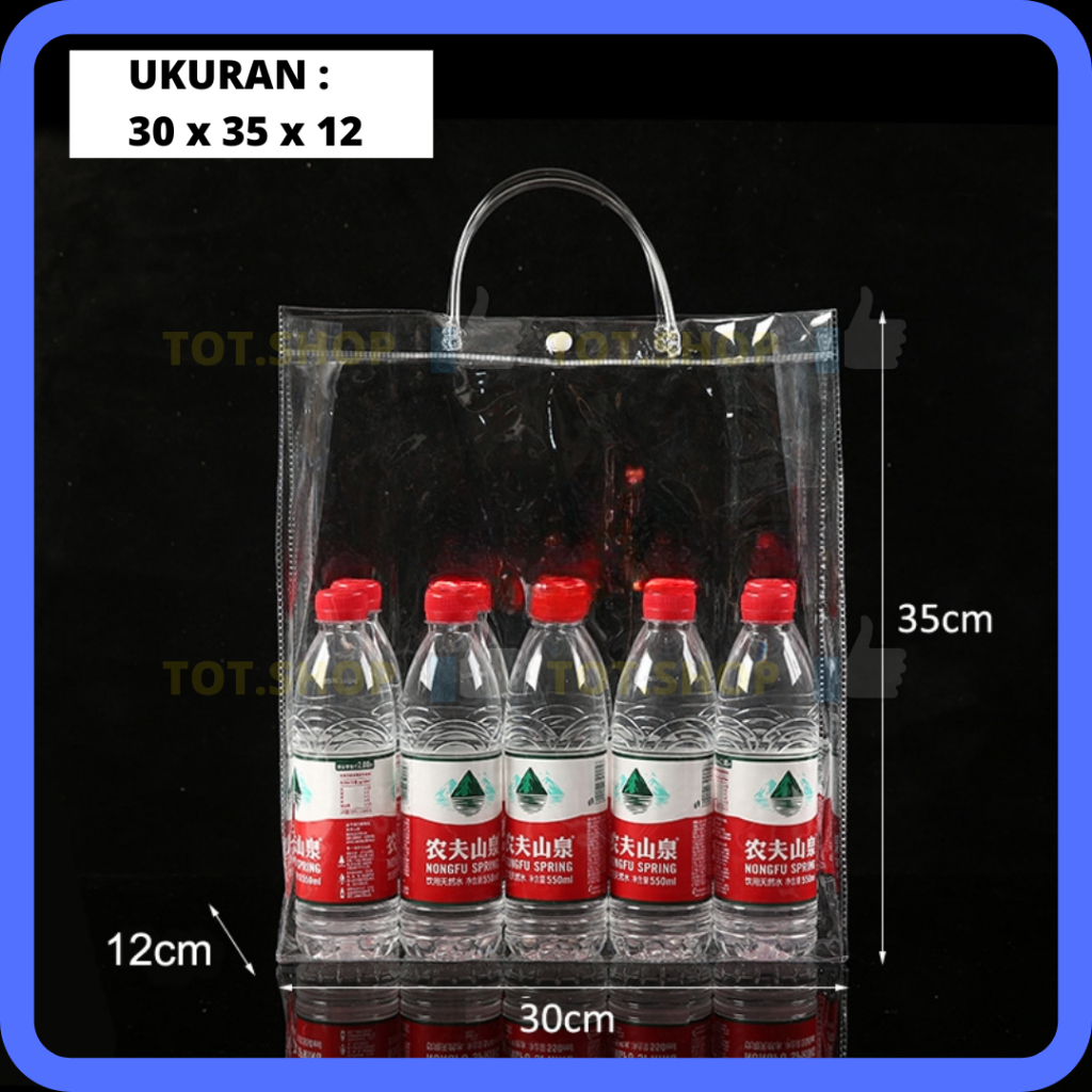 Jual [ECER 1-Pcs] Tas PVC Mika Bening Kantong Polos Totebag Transparan ...