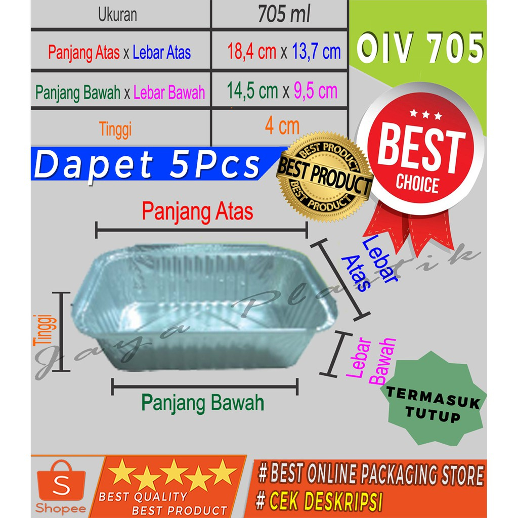Jual ALUMINIUM FOIL BULAT KINGFOIL OIV 705 + LID | Shopee Indonesia