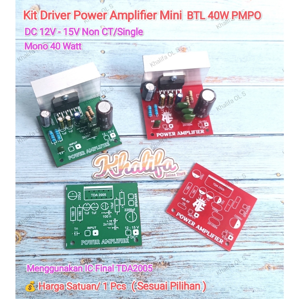 Jual PCB TDA2005 BTL 40W Mono Kit Modul Driver Power Amplifier Mini DC 12 - 15V Tunggal Non CT ...